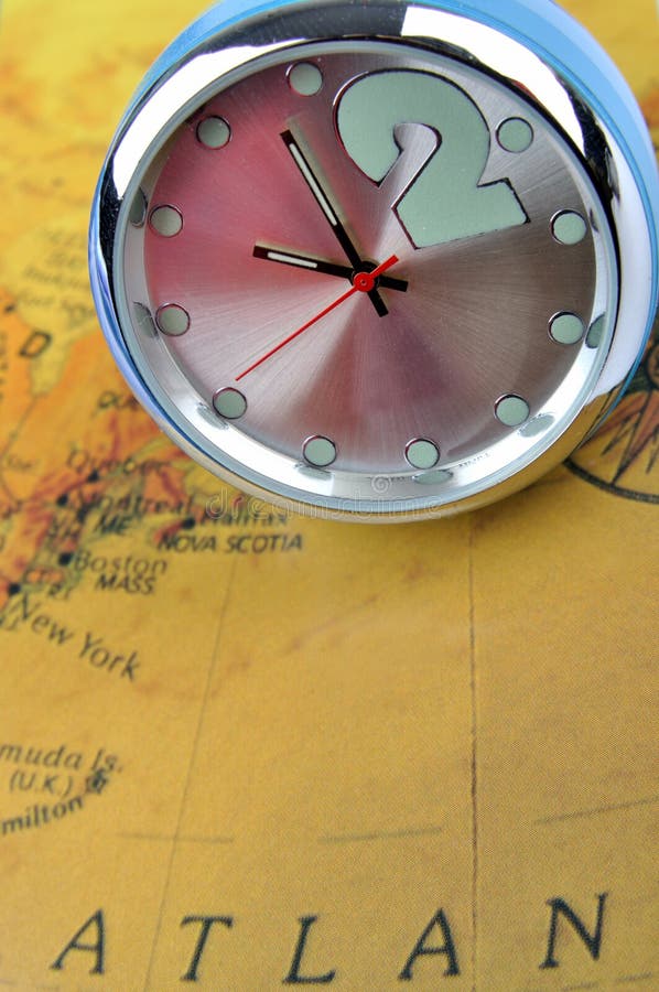 Clock and map stock image. Image of world, concept, business - 17977655