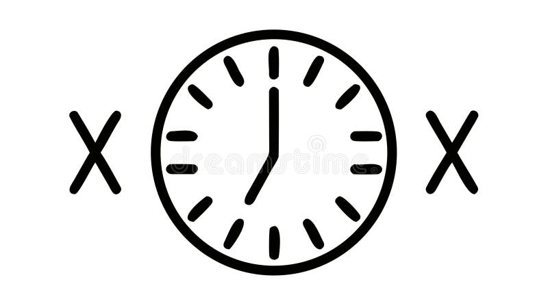 Clock with X Marks, Symbolizing Failed Deadlines, Vector Design ...