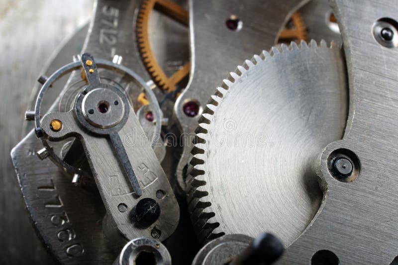 Clock Internal Operation Mechanism Stock Image - Image of rigid ...