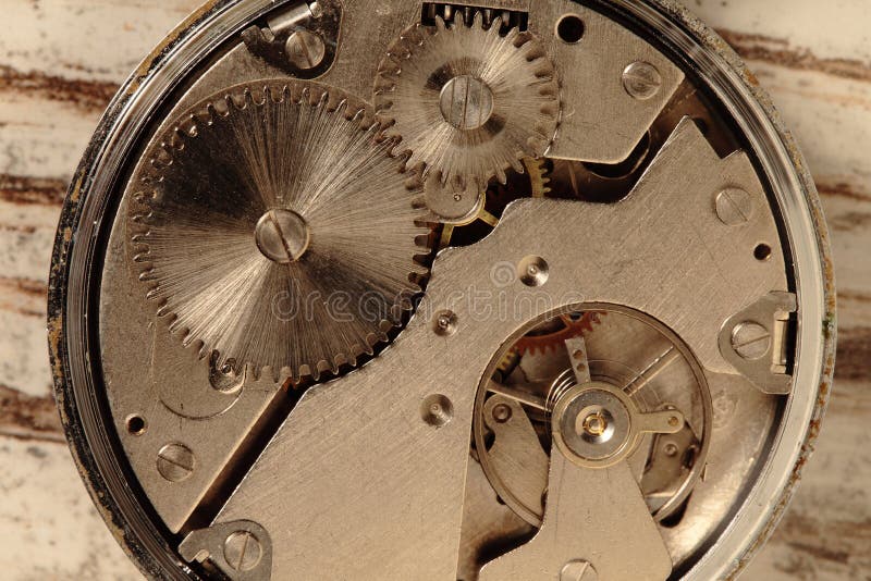 Clock mechanism stock photo. Image of engineering, steel - 38237884