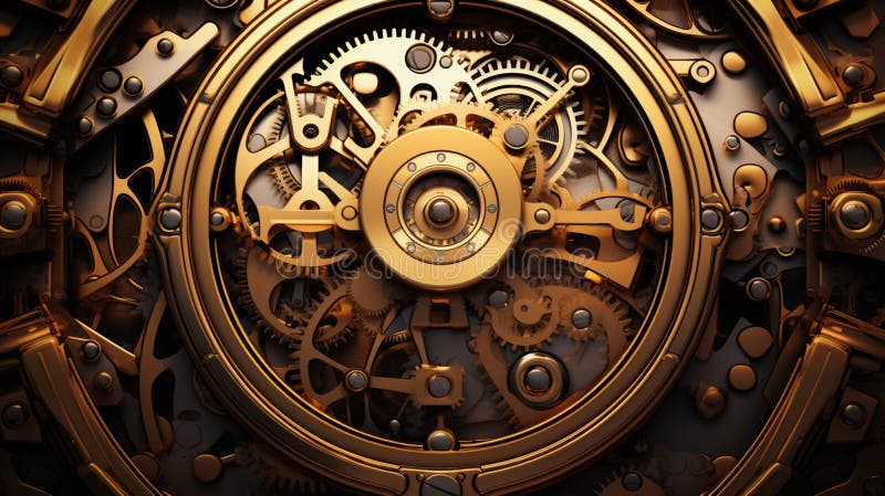 Clock mechanism background stock illustration. Illustration of ...