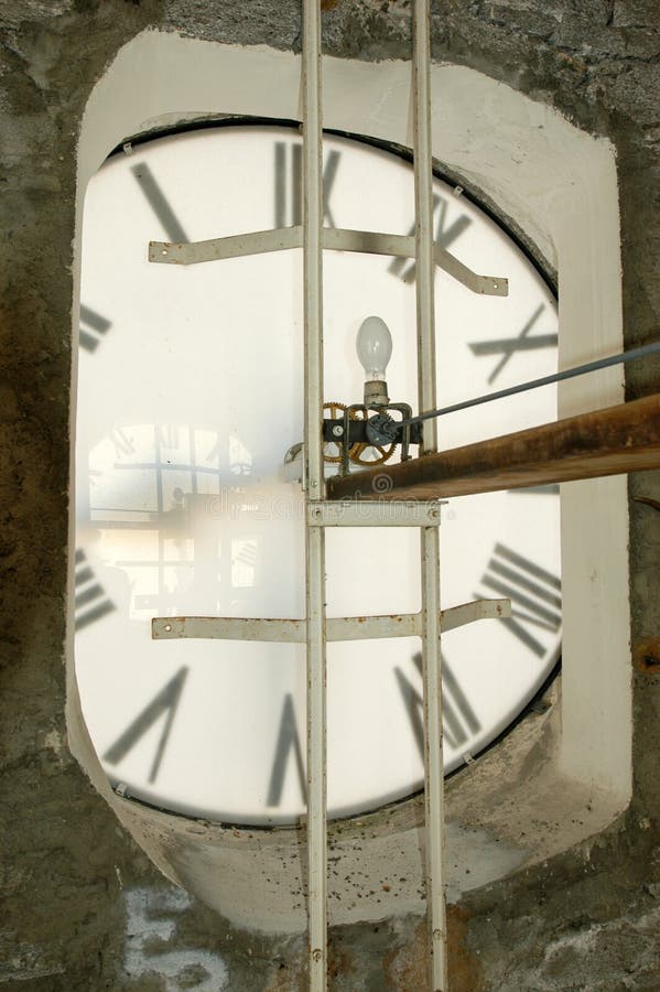 Clock Mechanism of Bell Tower Stock Image - Image of construction ...
