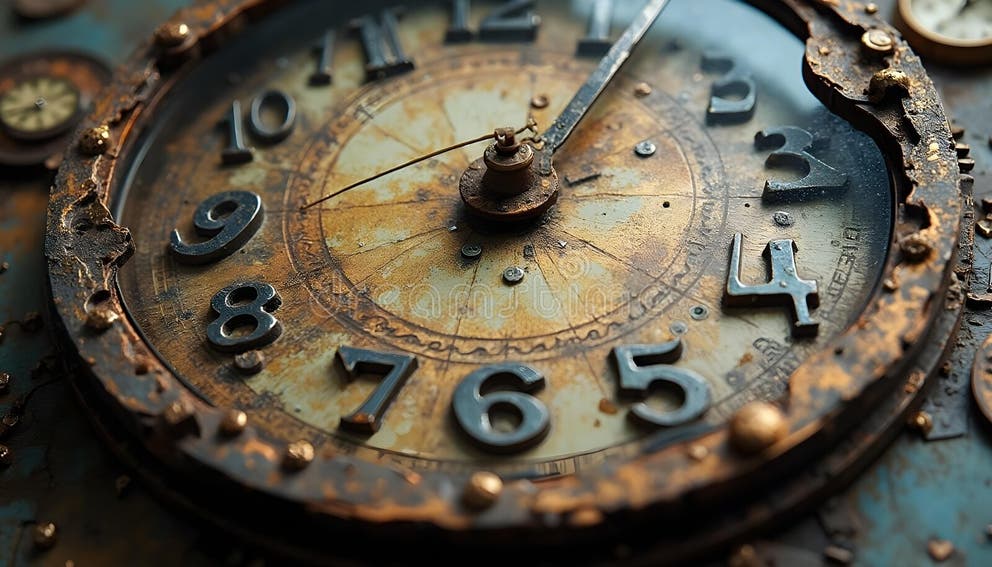 Clock Mechanism Breaking Apart and Exploding, Artistic Representation ...