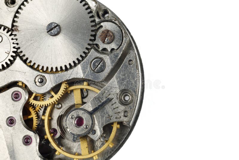 Clock Mechanism Close-up. Close-up of the Old Gears Isolate Stock Image ...
