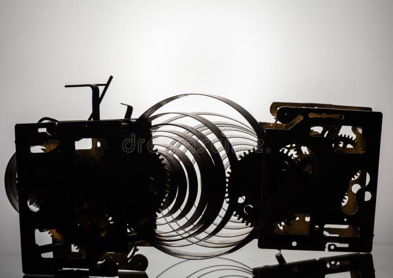 Clock Mechanism High Resolution. Focus on the Central Gears Stock Photo ...