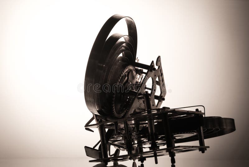 Clock Mechanism High Resolution. Focus on the Central Gears Stock Photo ...