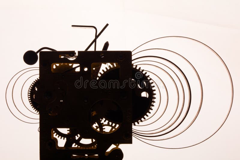 Clock Mechanism High Resolution. Focus on the Central Gears Stock Image ...