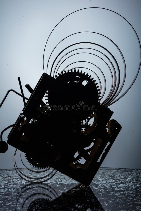 Clock Mechanism High Resolution. Focus on the Central Gears Stock Photo ...