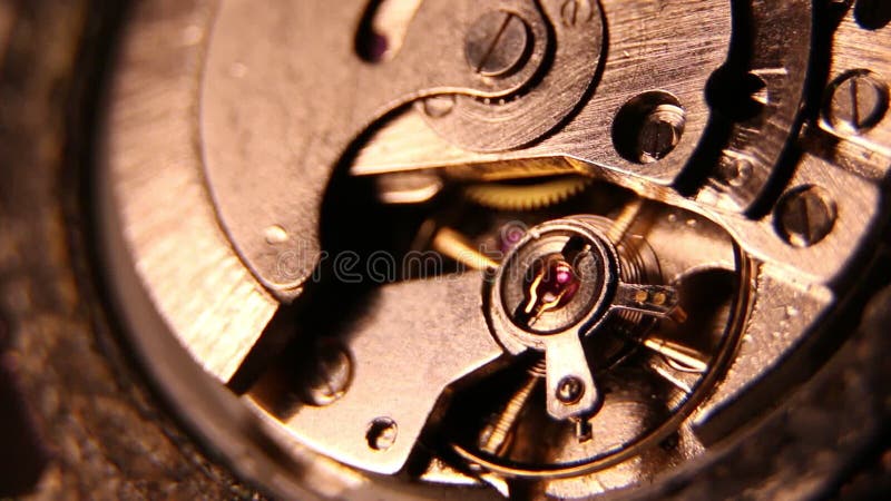 Clock Mechanism Internal stock footage. Video of flow - 106559726