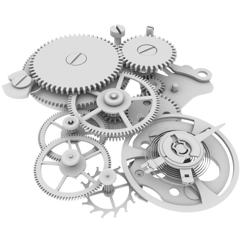 Clock mechanism stock illustration. Illustration of link - 32824909