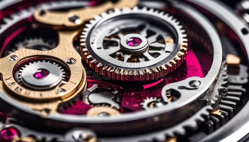 Clock machine macro stock illustration. Illustration of watch - 310324340