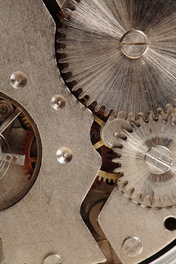 Clock mechanism stock photo. Image of power, detail, silver - 39355156