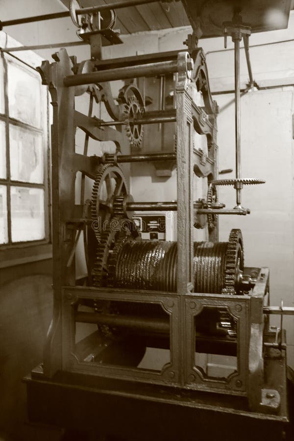 The Clock Mechanism in a Tower Stock Image - Image of clockwork ...