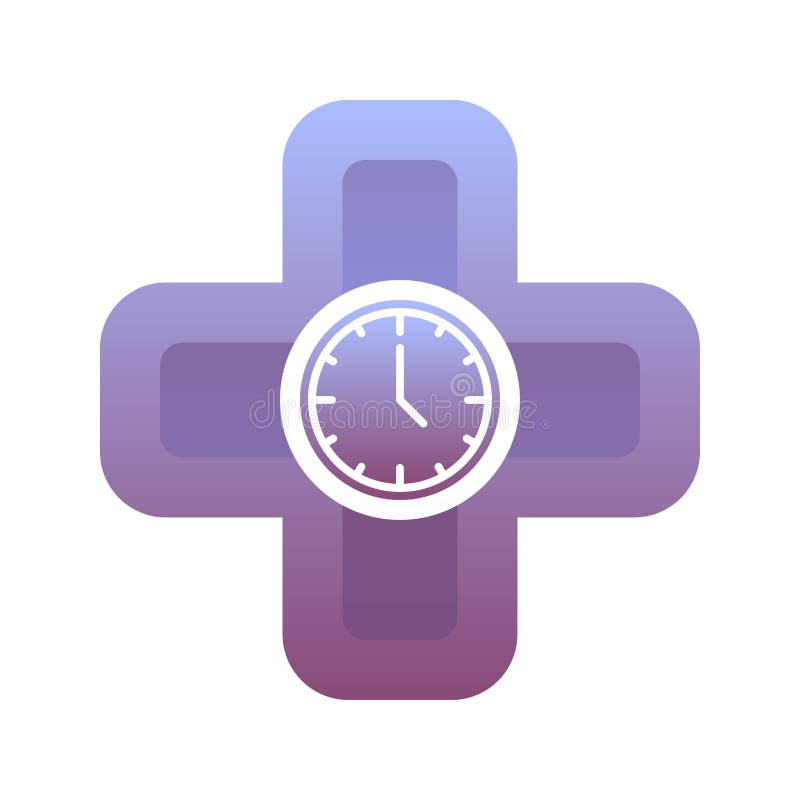 Clock Medical Logo Gradient Design Template Icon Element Stock Vector ...