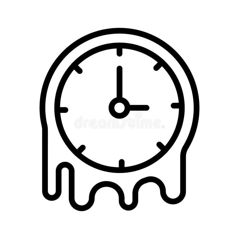 Clock Melting As a Symbol of Surrealism or Distorted Time Stock ...