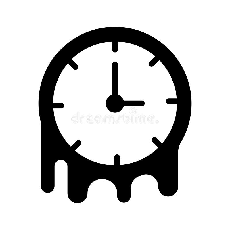 Clock Melting As a Symbol of Surrealism or Distorted Time Stock ...