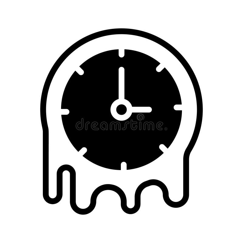 Clock Melting As a Symbol of Surrealism or Distorted Time Stock ...