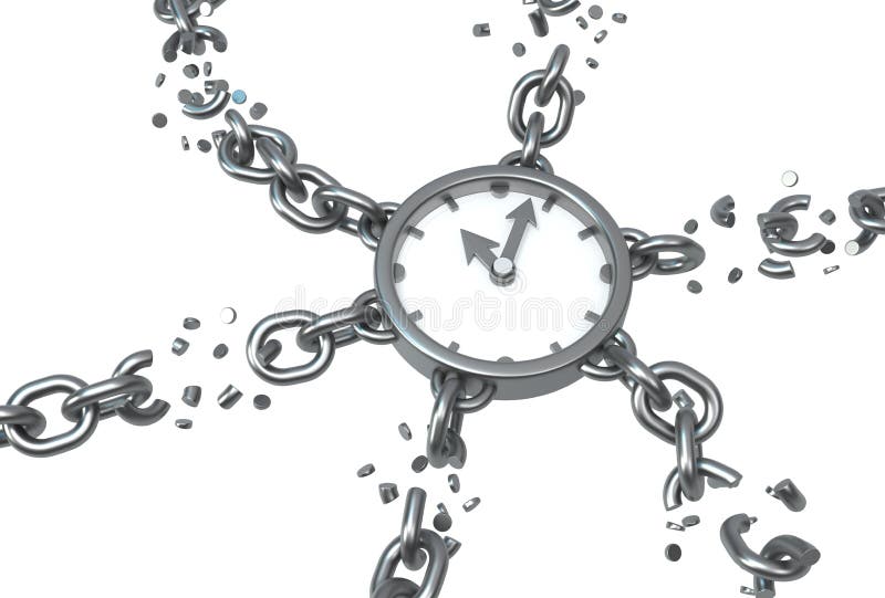 Clock Metal Chains Break stock illustration. Illustration of clock ...