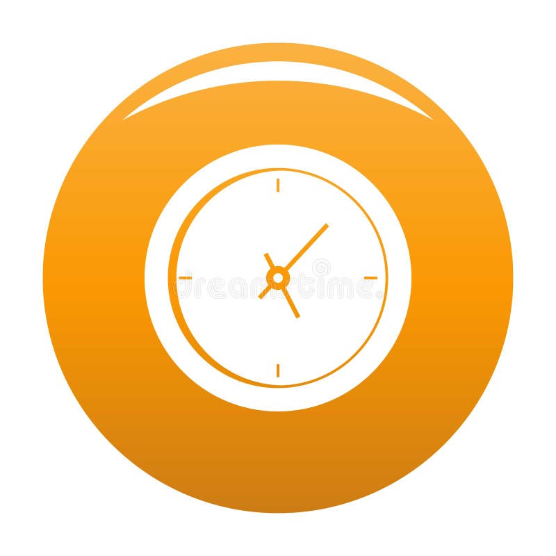 Clock Minimal Icon Vector Orange Stock Vector - Illustration of circle ...