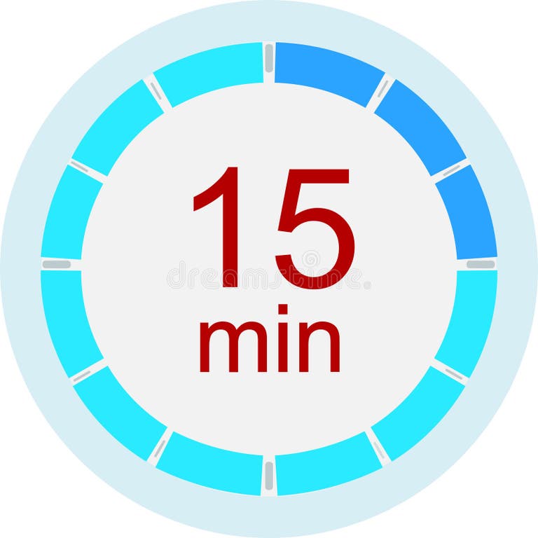 Clock. 15 minutes stock vector. Illustration of circle - 290117703