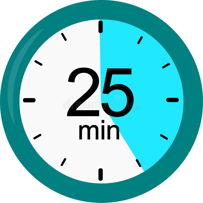 Clock. 25 minutes stock vector. Illustration of circle - 282548620