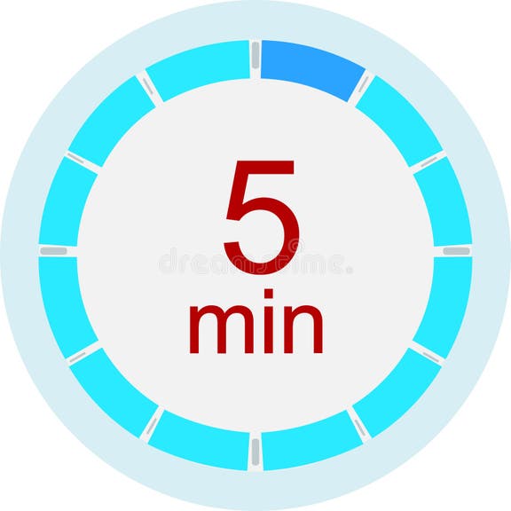 Clock. 5 minutes stock vector. Illustration of circle - 290117136