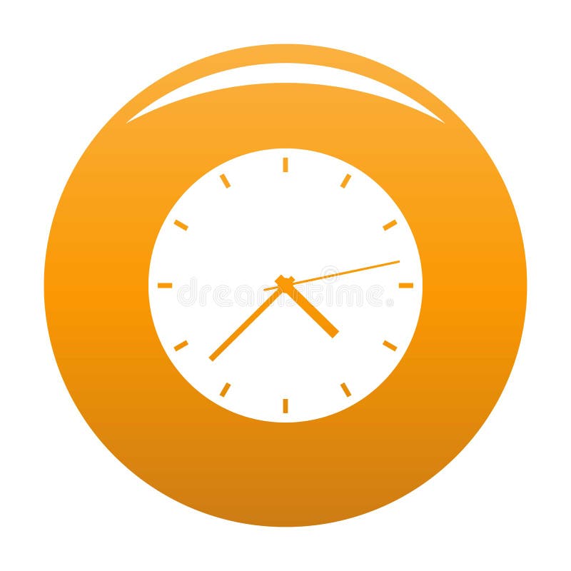 Clock modern icon orange stock illustration. Illustration of sign ...