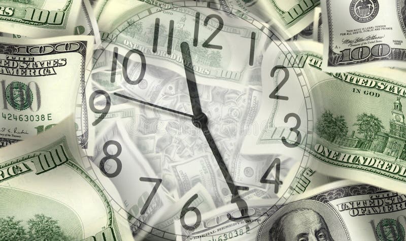 Clock and money stock image. Image of dollar, currency - 6666961
