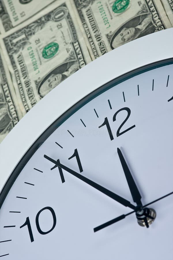 Clock and money stock image. Image of morning, deadline - 7607773