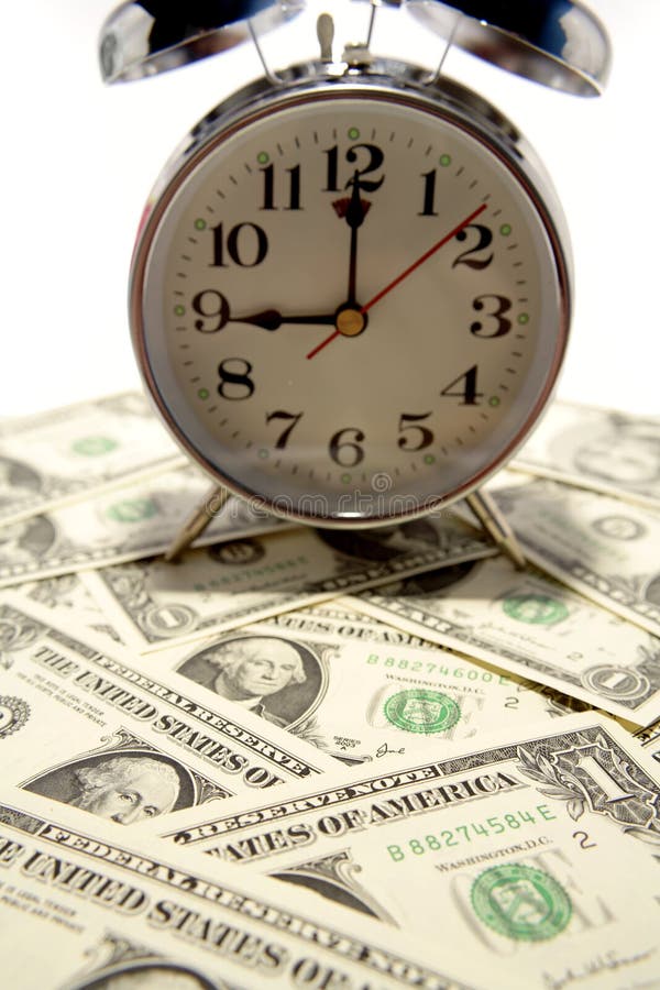 Clock and money stock photo. Image of studio, symbol, success - 7733630