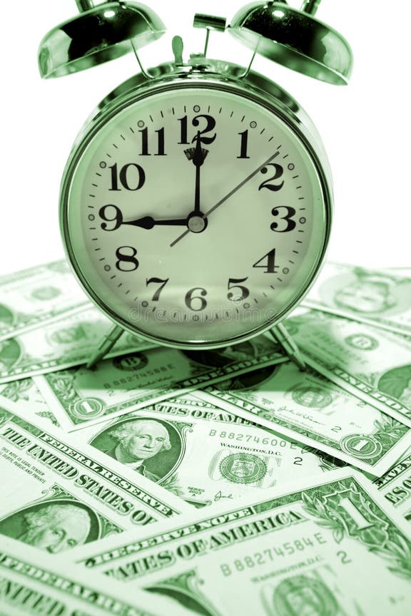 Clock and money stock photo. Image of clock, funds, economy - 8758136