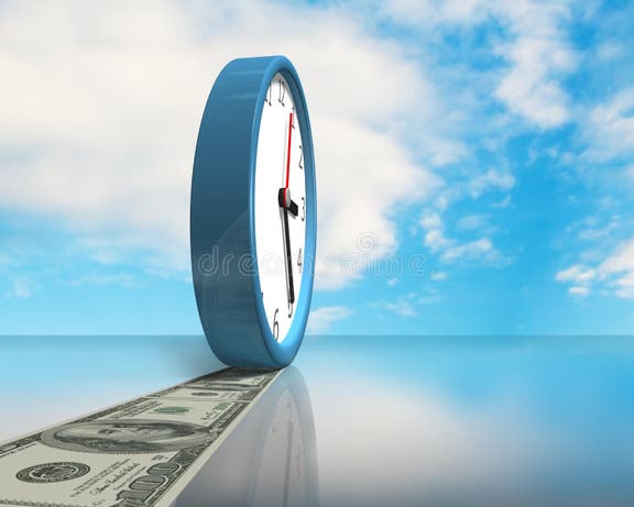 Clock with Money Path on Glass Table Stock Image - Image of abstract ...