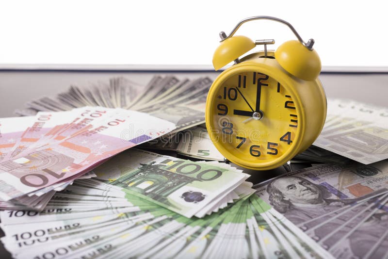 Clock and money stock photo. Image of market, idea, financial - 61625312