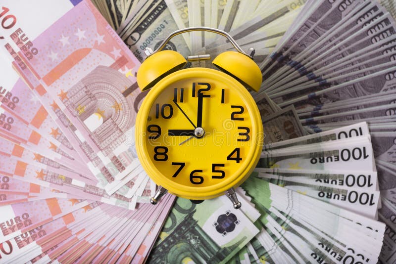 Clock and money stock photo. Image of abstract, isolated - 61625342
