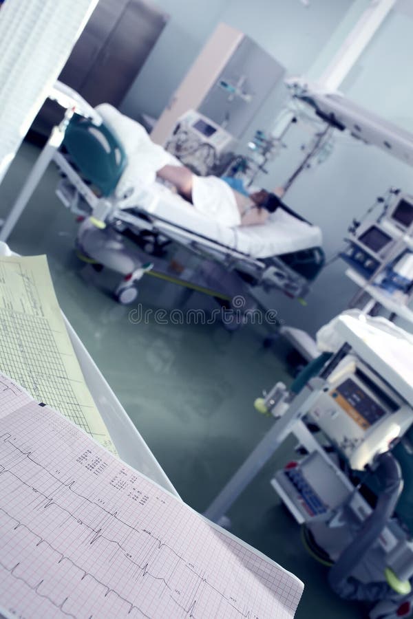 Patients monitoring in ICU stock image. Image of clinic - 4236955