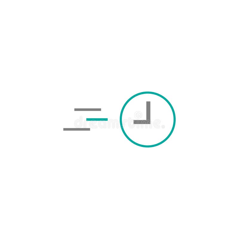 Clock in Motion Line Icon. Quick Time. Rush Hour Logo Stock Vector ...