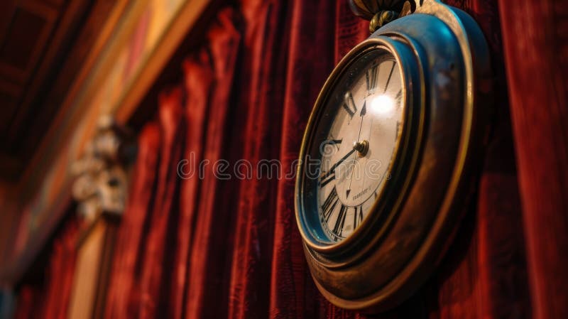 A Clock is Mounted on the Wall Above the Stage Ensuring the Start and ...