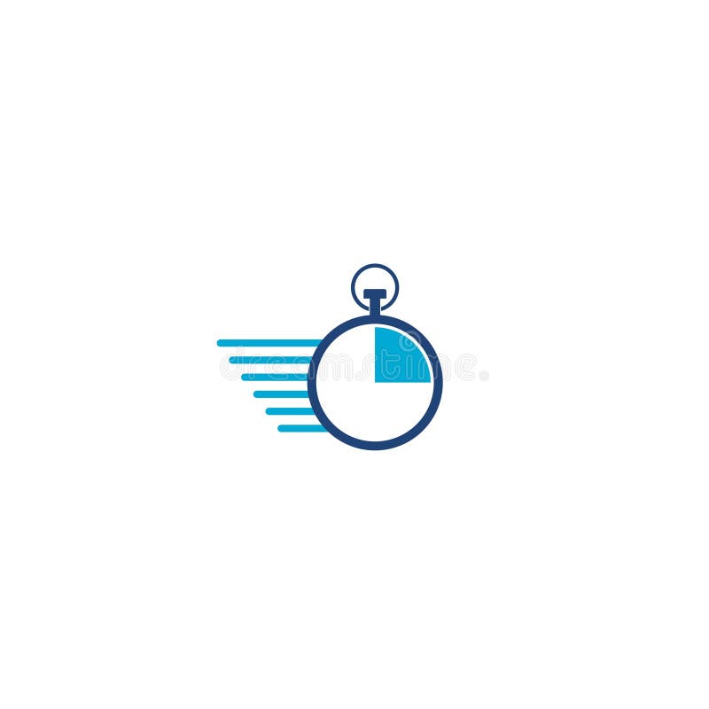 Clock Movement Icon. Time Clock Logo Fast Service Stopwatch Stock ...