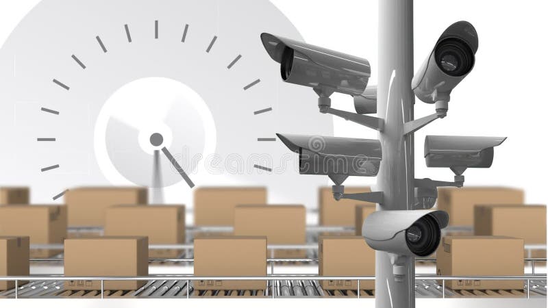 CCTV Cameras and Boxes on Conveyor Belts Stock Video - Video of motion ...