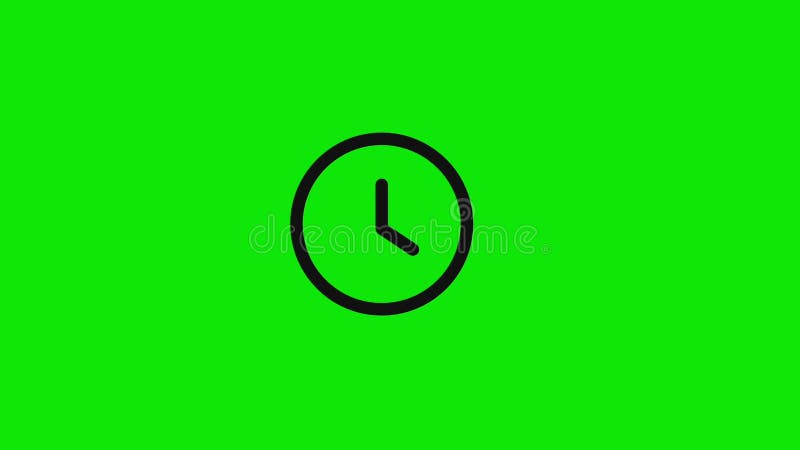 Clock with Moving Hands Animation (Chroma Key) Stock Video - Video of ...