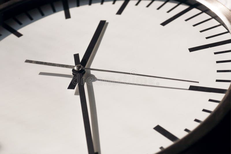 Clock with Moving Hands on White Dial. Life Time Stock Photo - Image of ...