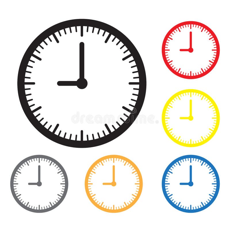 Clock Multi Color icon stock vector. Illustration of clock - 203668497
