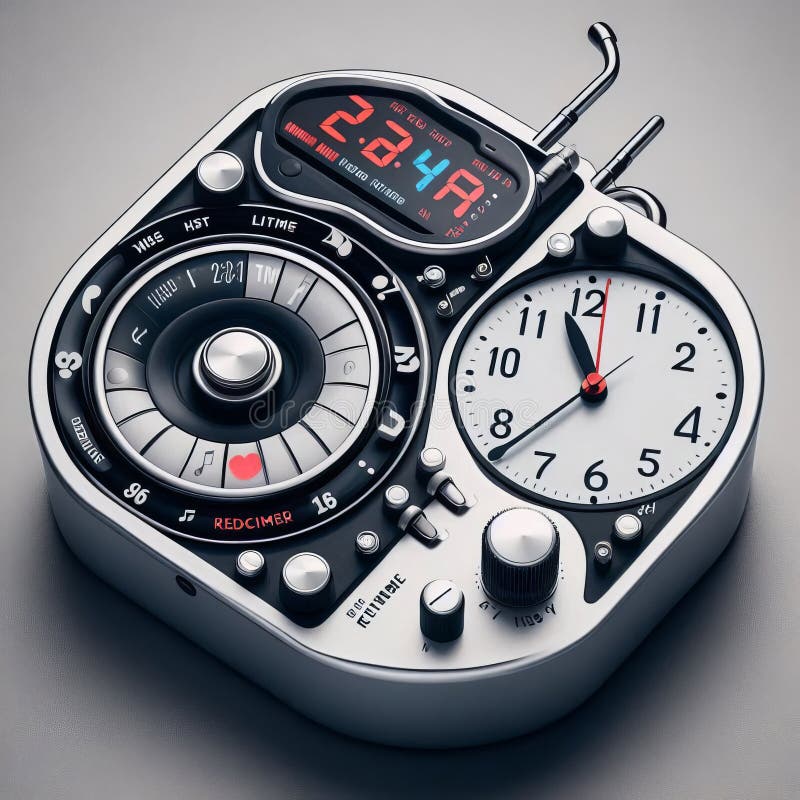 A Clock and a Music Player Blended into a Time Based Music Deic Stock ...