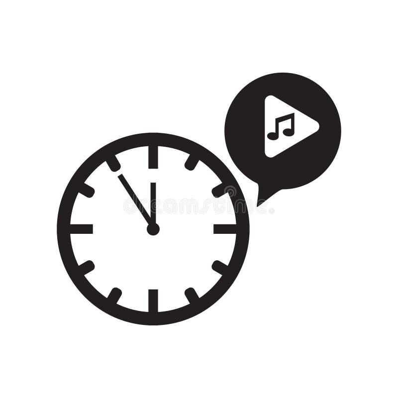 Clock with a Musical Note. Vector Illustration Decorative Design Stock ...
