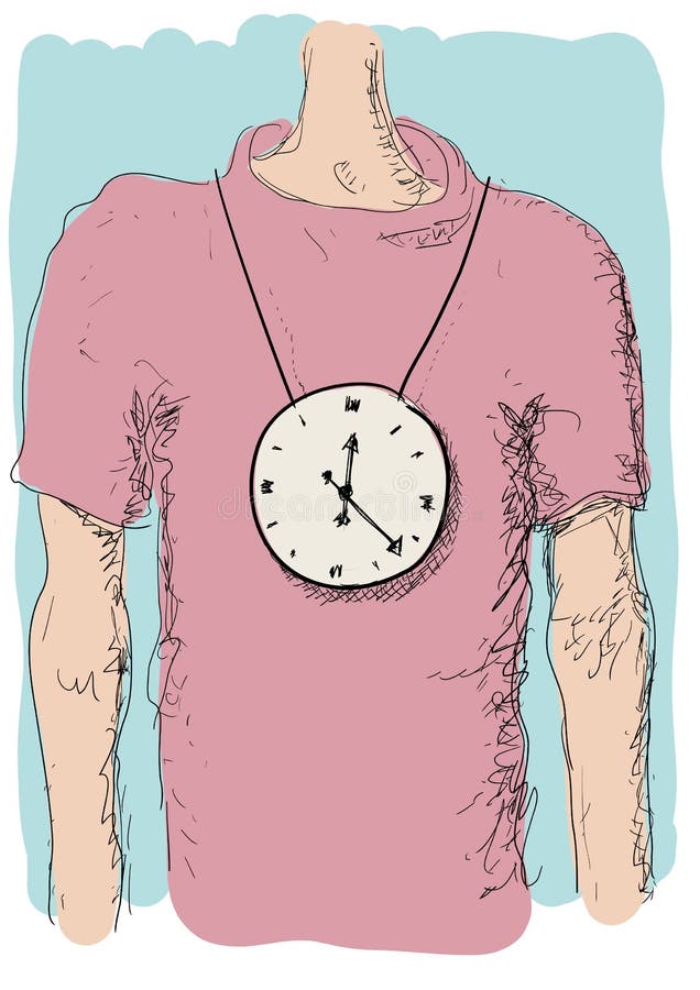 Clock in the neck stock vector. Illustration of hours - 35649007