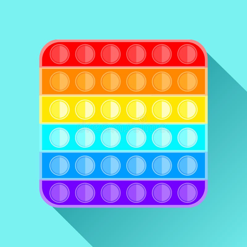 Push Bubble in Flat Style. Relax Children`s Rainbow Toy Stock Vector ...