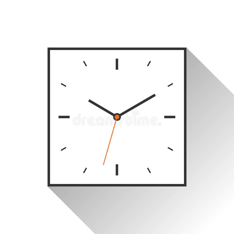 Clock Icon in Flat Style, Minimalistic Timer on White Background ...