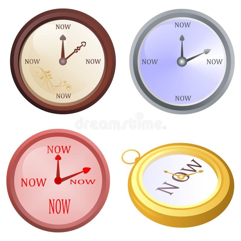 Clock now stock vector. Illustration of abstract, gold - 38223486