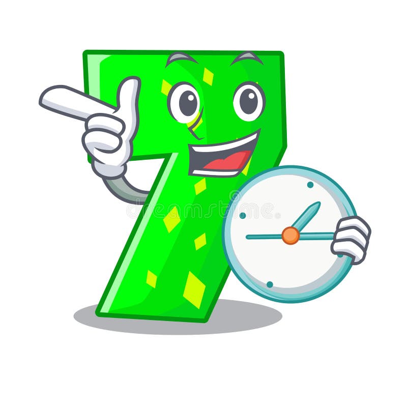 With Clock Number Seven Sign on Door Cartoon Stock Vector ...