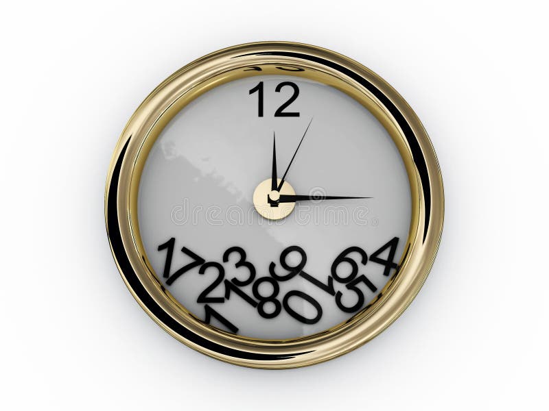 Clock with Numbers Have Fallen Stock Illustration - Illustration of ...